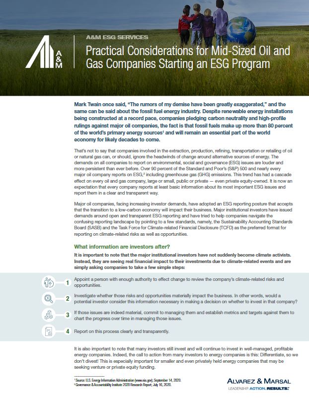 Practical Considerations for Mid-Sized Oil and Gas Companies Starting ...
