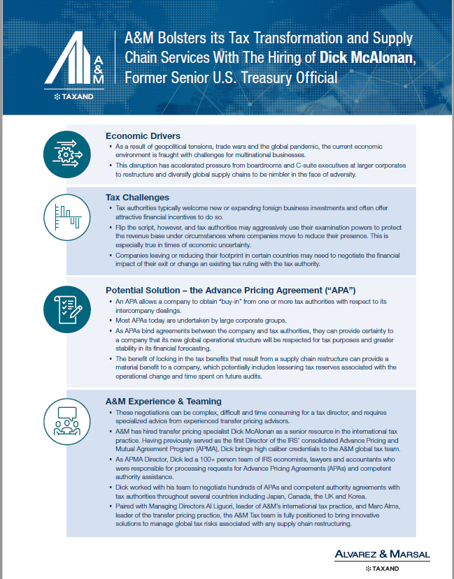 A&M Taxand's Supply Chain and APA Services | Alvarez & Marsal ...